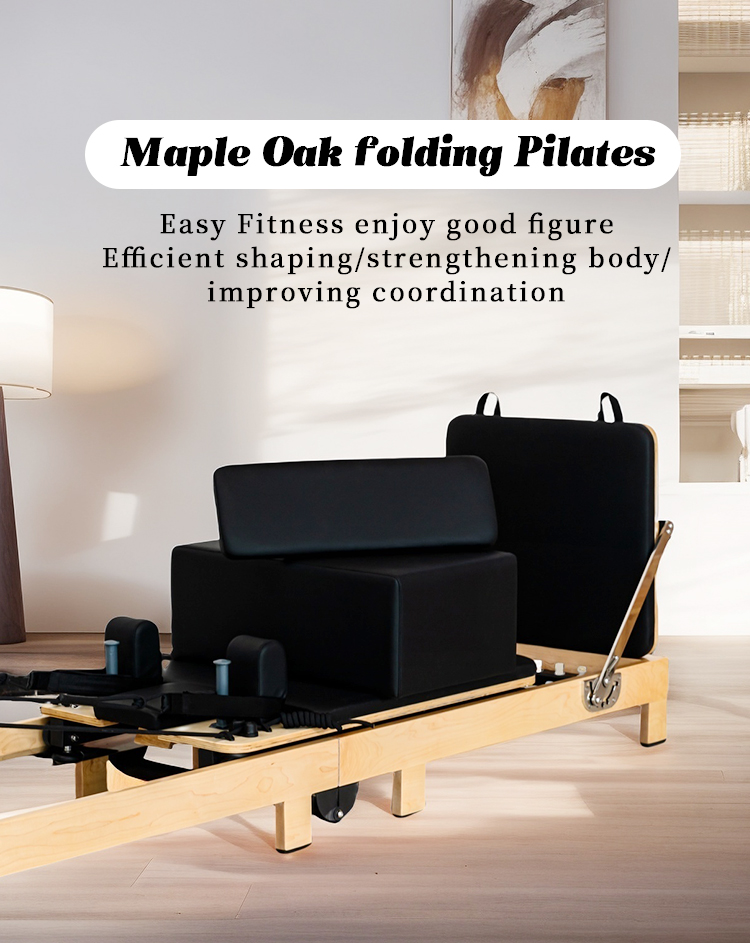 Oak Wood Folding Pilates Reformer for Gym & Studio Use Professional ...